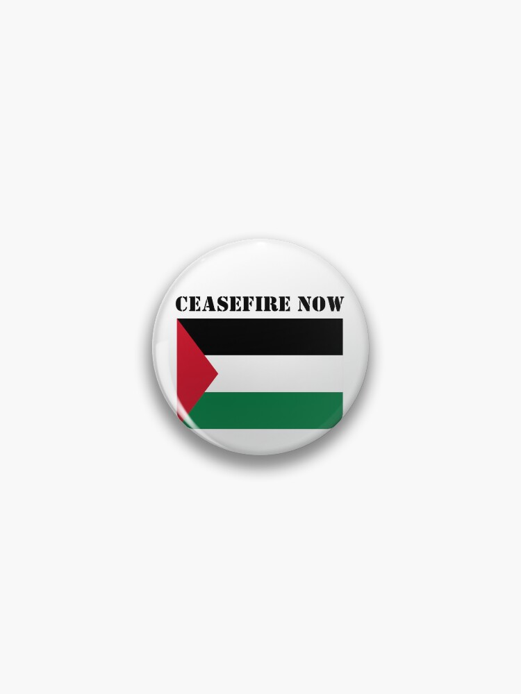 "Ceasefire Now - Free Palestine with Flag" Pin for Sale by EspyDesignCo ...