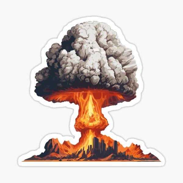 "Nuclear Explosion with Mushroom Cloud" Sticker for Sale by ...