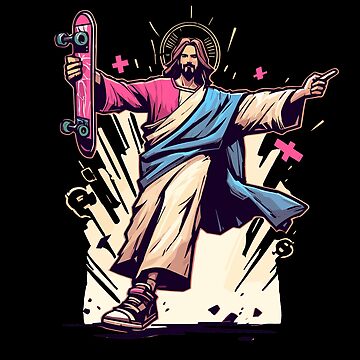 "Jesus christ skater" Sticker for Sale by TomFrontierArt | Redbubble