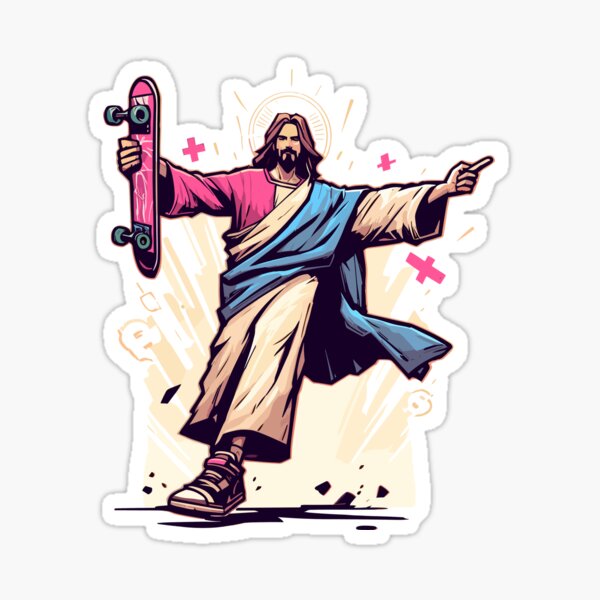 "Jesus christ skater" Sticker for Sale by TomFrontierArt | Redbubble
