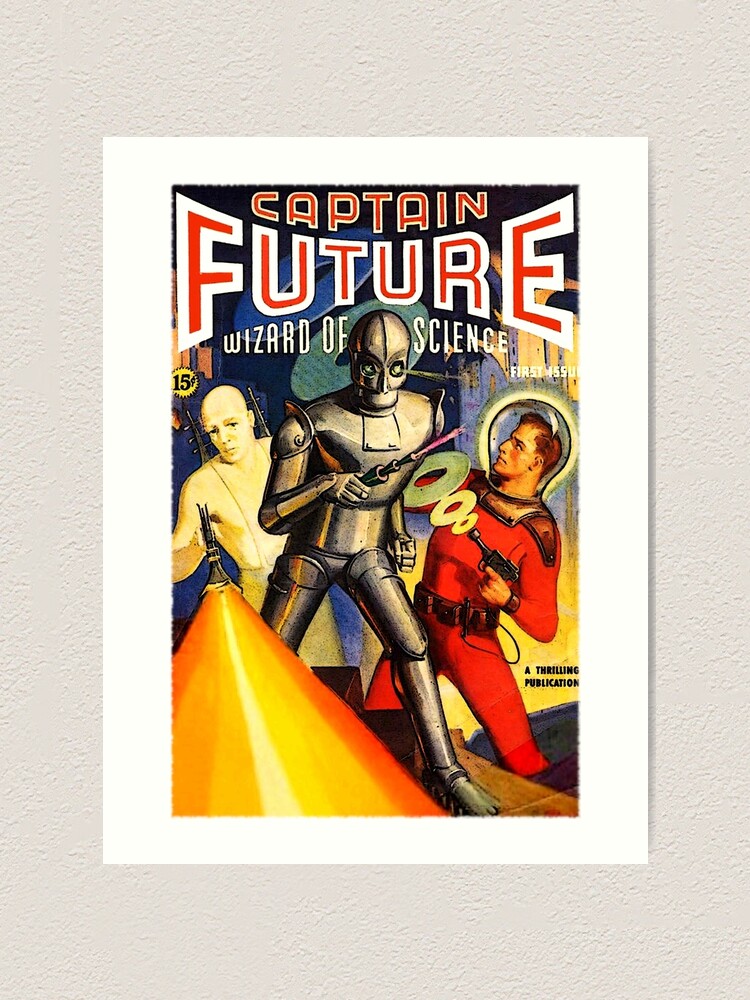"Retro Vintage CAPTAIN FUTURE NO. 1 PULP MAGAZINE ART" Art Print for ...