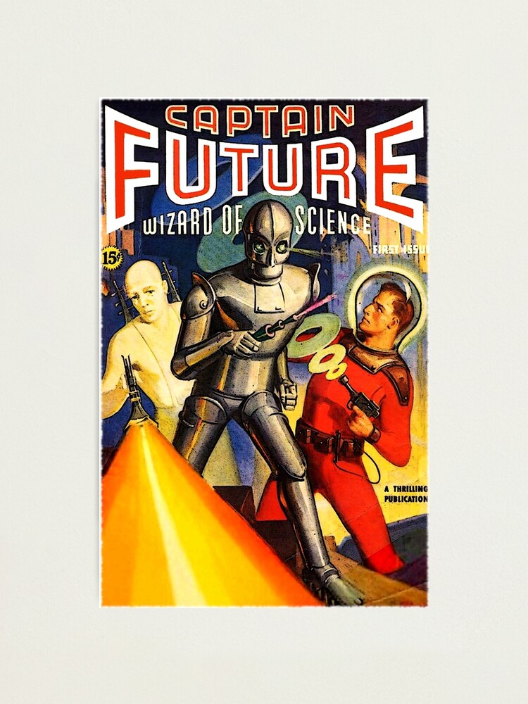 "Retro Vintage CAPTAIN FUTURE NO. 1 PULP MAGAZINE ART" Photographic ...