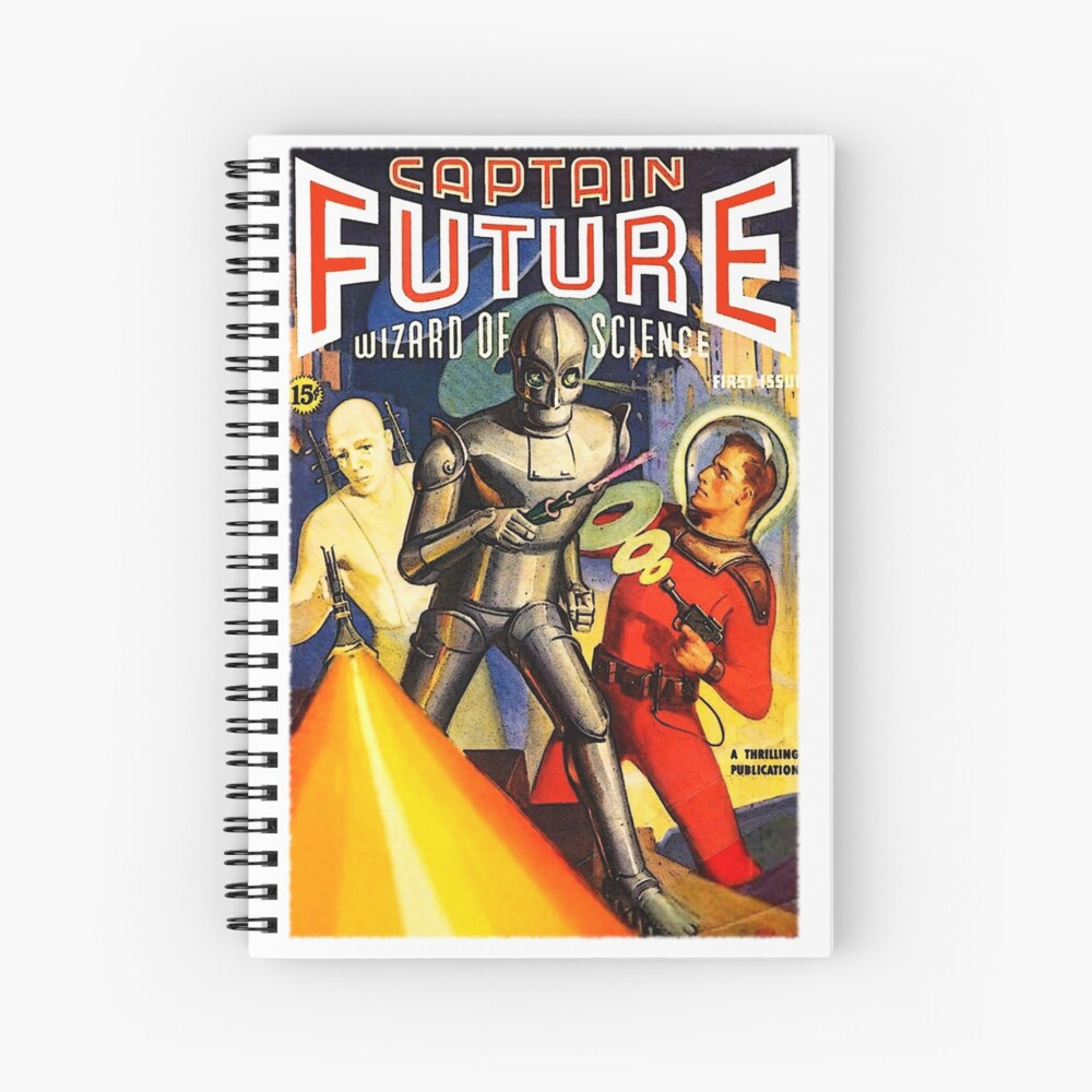 "Retro Vintage CAPTAIN FUTURE NO. 1 PULP MAGAZINE ART" Spiral Notebook ...