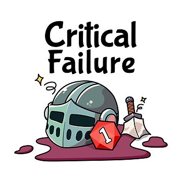 "DND Critical Failure D20" Sticker for Sale by suplim | Redbubble
