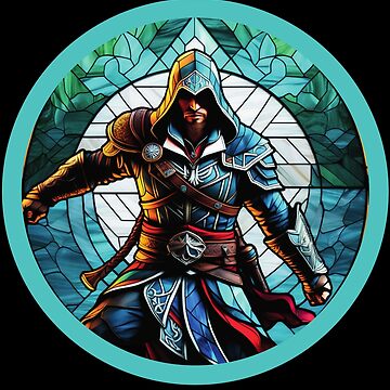 "Assassin's Creed Eivor Portrait Stained Glass" Sticker for Sale by ...