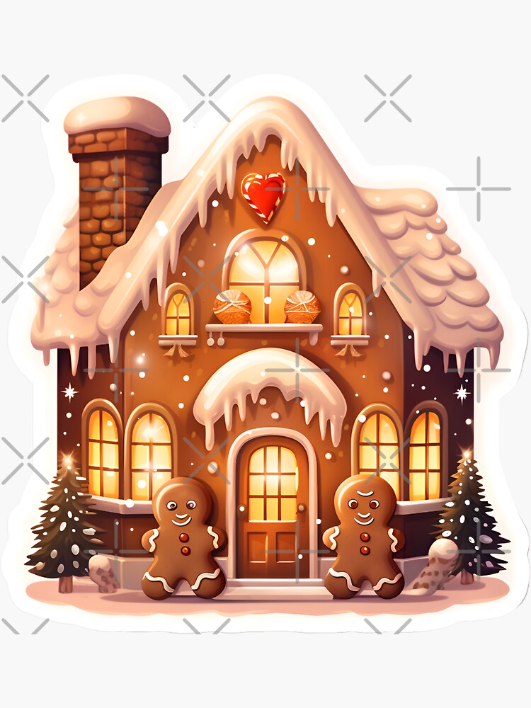 "Gingerbread house Gingerbread man" Sticker for Sale by AI-Only | Redbubble