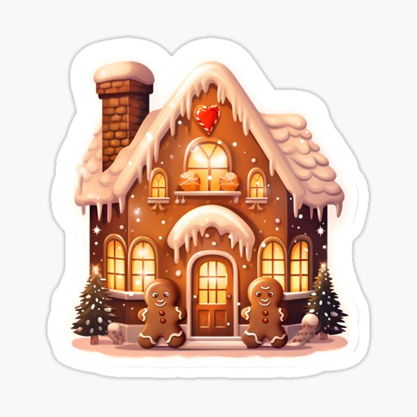 "Gingerbread house Gingerbread man" Sticker for Sale by AI-Only | Redbubble