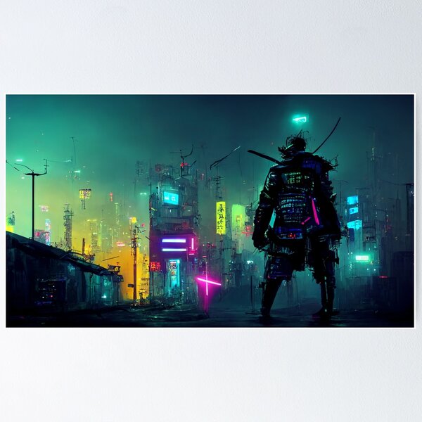 "Cyberpunk Samurai Seige" Poster for Sale by willmmcintosh | Redbubble