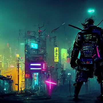 "Cyberpunk Samurai Seige" Poster for Sale by willmmcintosh | Redbubble