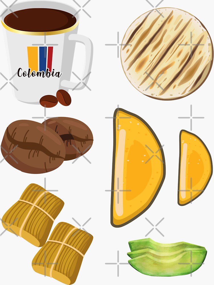 "Colombian food" Sticker for Sale by WildStudiio | Redbubble