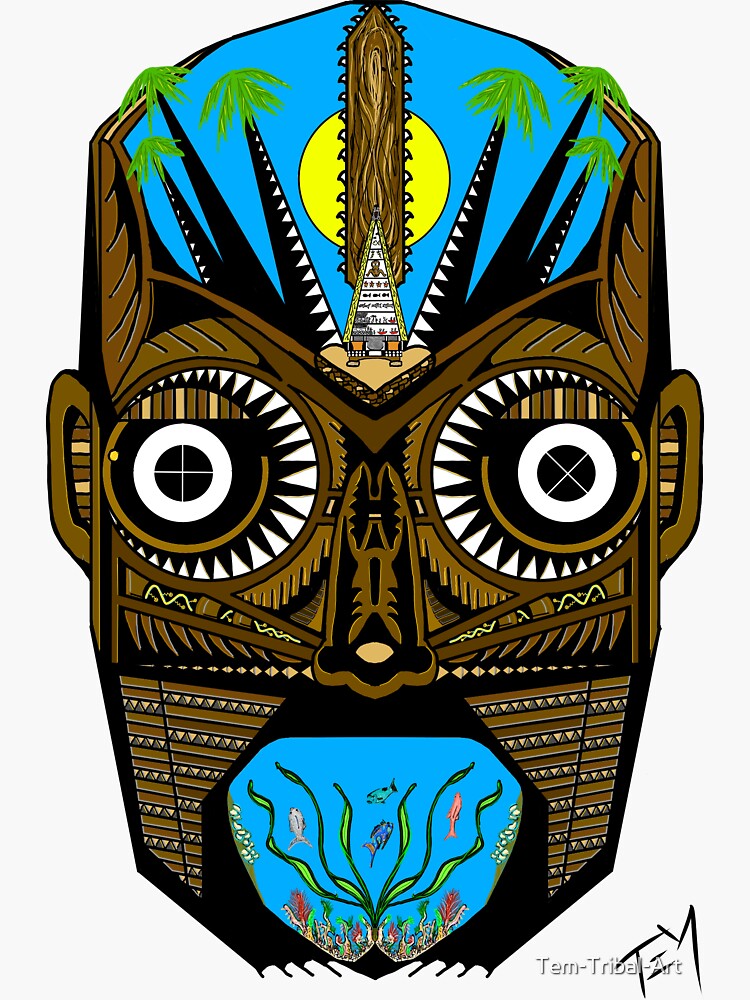 "Palauan Strength and Beauty" Sticker for Sale by Tem-Tribal-Art ...
