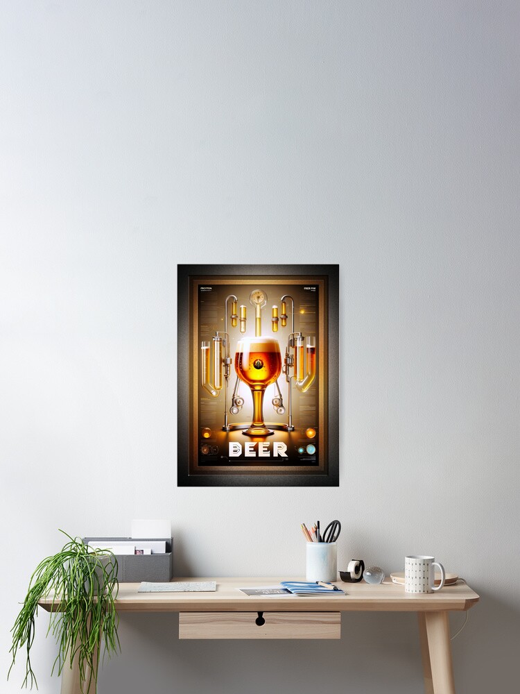 "The Formulation Of Beer Retro Fusion Beer Lovers Poster Art AI Concept ...