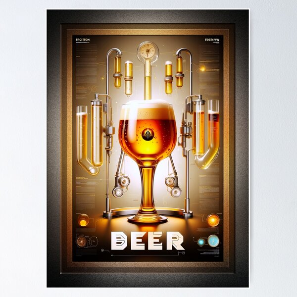 "The Formulation Of Beer Retro Fusion Beer Lovers Poster Art AI Concept ...