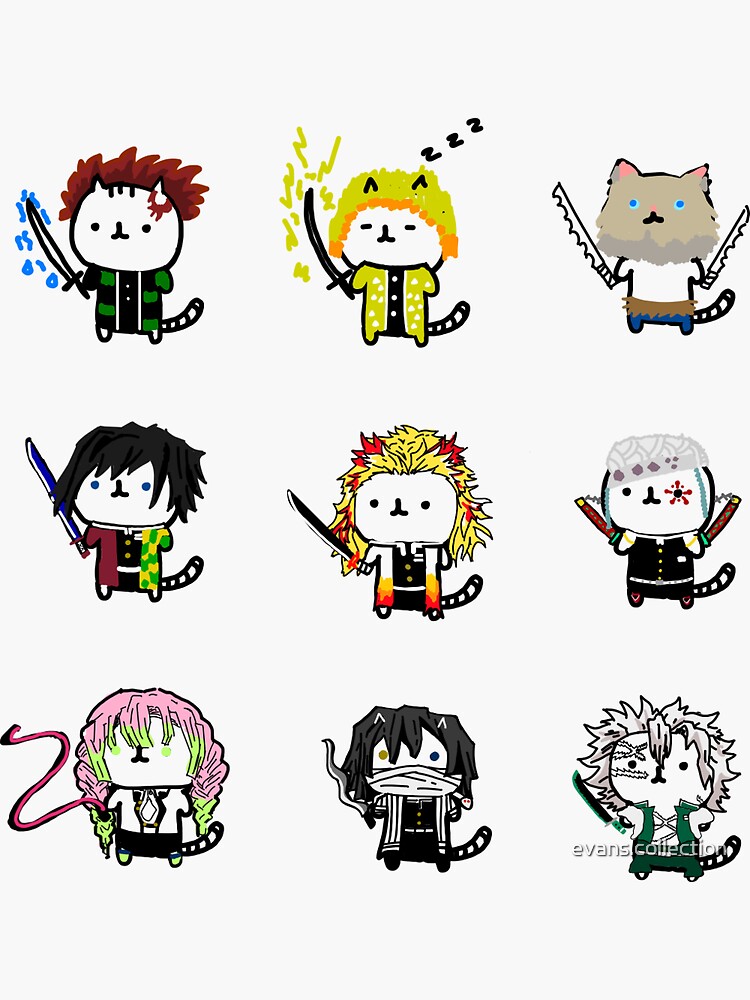 "Sword Anime Cats" Sticker for Sale by evleong | Redbubble