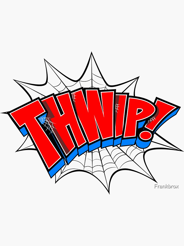 "Comic book "THWIP!" Web Slinger Tee" Sticker for Sale by Frankbrox ...