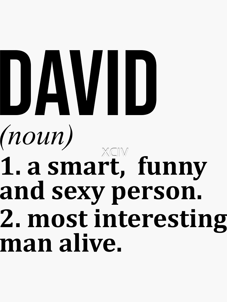 "David Name Definition" Sticker for Sale by XCIV | Redbubble