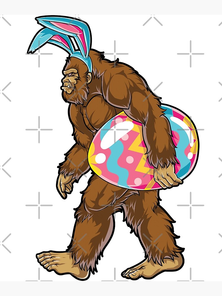 "Bigfoot Easter Bunny T shirt Sasquatch Ears Egg Kids Boys" Postcard ...