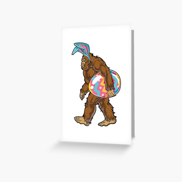 "Bigfoot Easter Bunny T shirt Sasquatch Ears Egg Kids Boys" Greeting ...