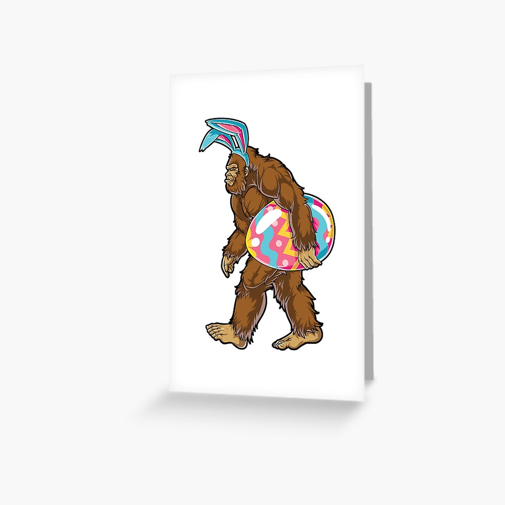 "Bigfoot Easter Bunny T shirt Sasquatch Ears Egg Kids Boys" Greeting ...