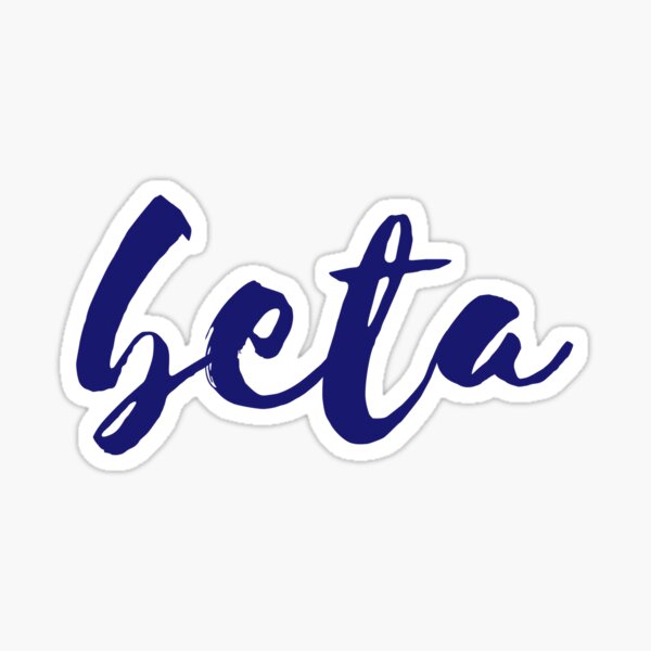 "BETA / SCRIPT / DENIM" Sticker by kassaroo | Redbubble