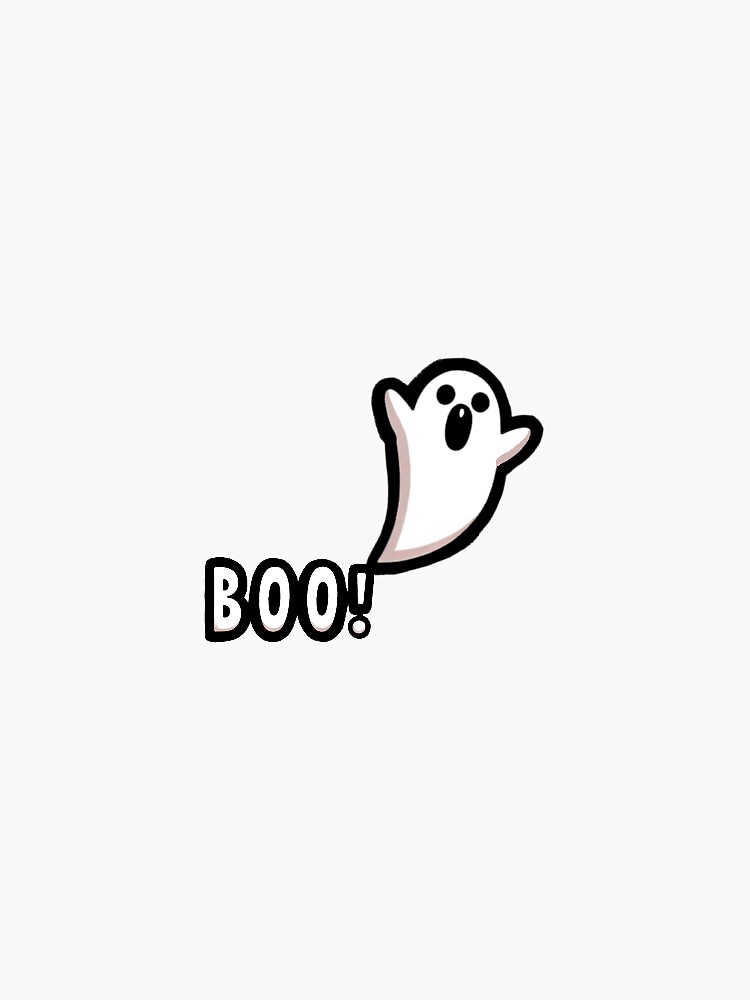"cute little ghost saying boo" Sticker by baboucorse | Redbubble
