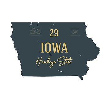 "American state map. Iowa. Hawkeye State" Sticker for Sale by dk ...