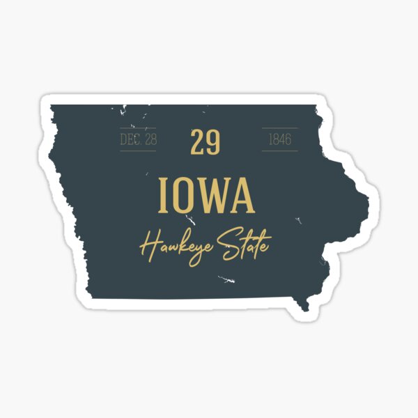 "American state map. Iowa. Hawkeye State" Sticker for Sale by dk ...