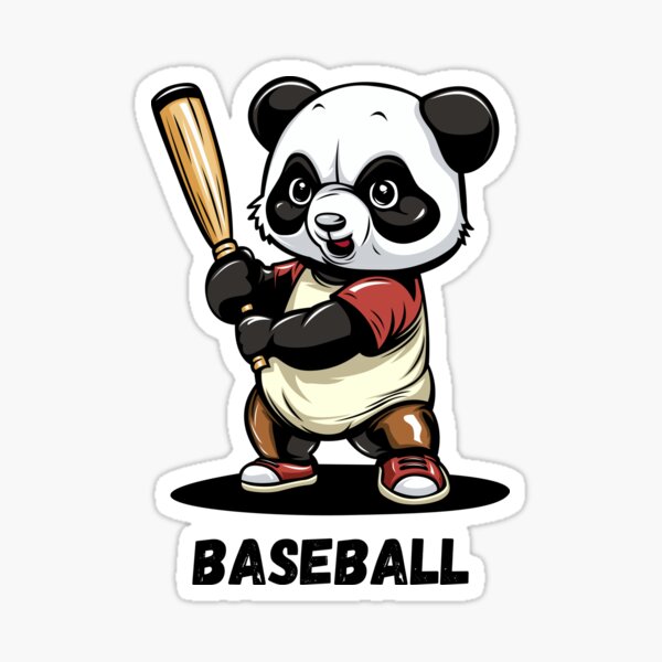 "Baseball - Panda sports" Sticker for Sale by OlegMarkaryan | Redbubble