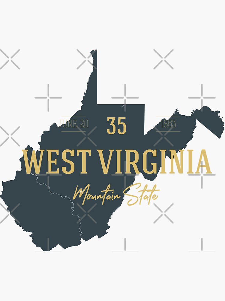 "American state map. West Virginia. Mountain State" Sticker for Sale by ...