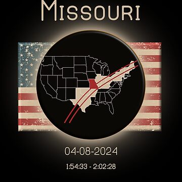 "Missouri Total Solar Eclipse Path US Map April 2024" Sticker for Sale ...
