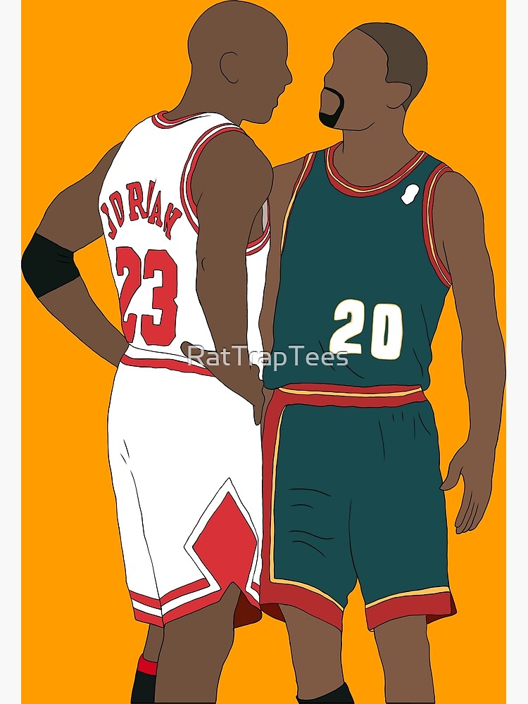 "Gary Payton And Michael Jordan" Art Print for Sale by RatTrapTees | Redbubble