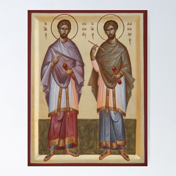 "Sts Cosmas and Damian" Poster for Sale by ikonographics | Redbubble
