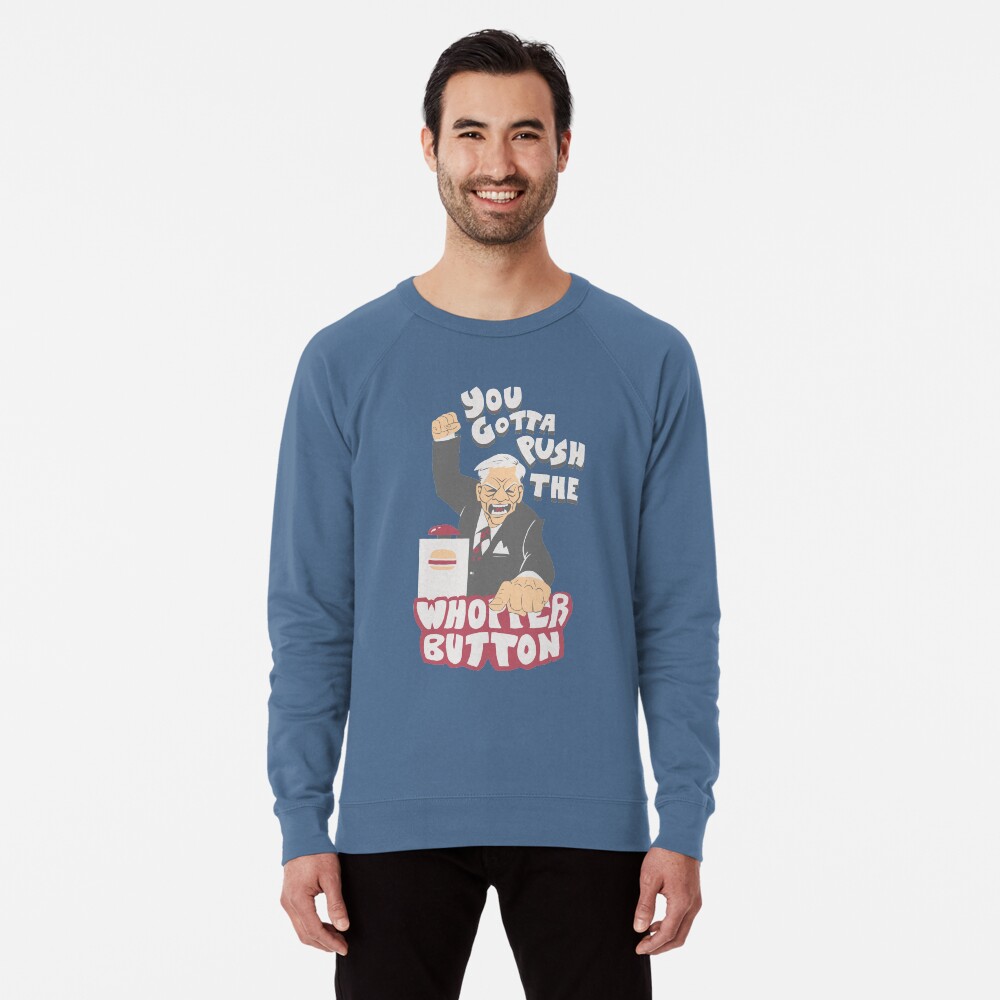 "PUSH THE WHOPPER BUTTON" Essential T-Shirt for Sale by jimmiecarroll | Redbubble