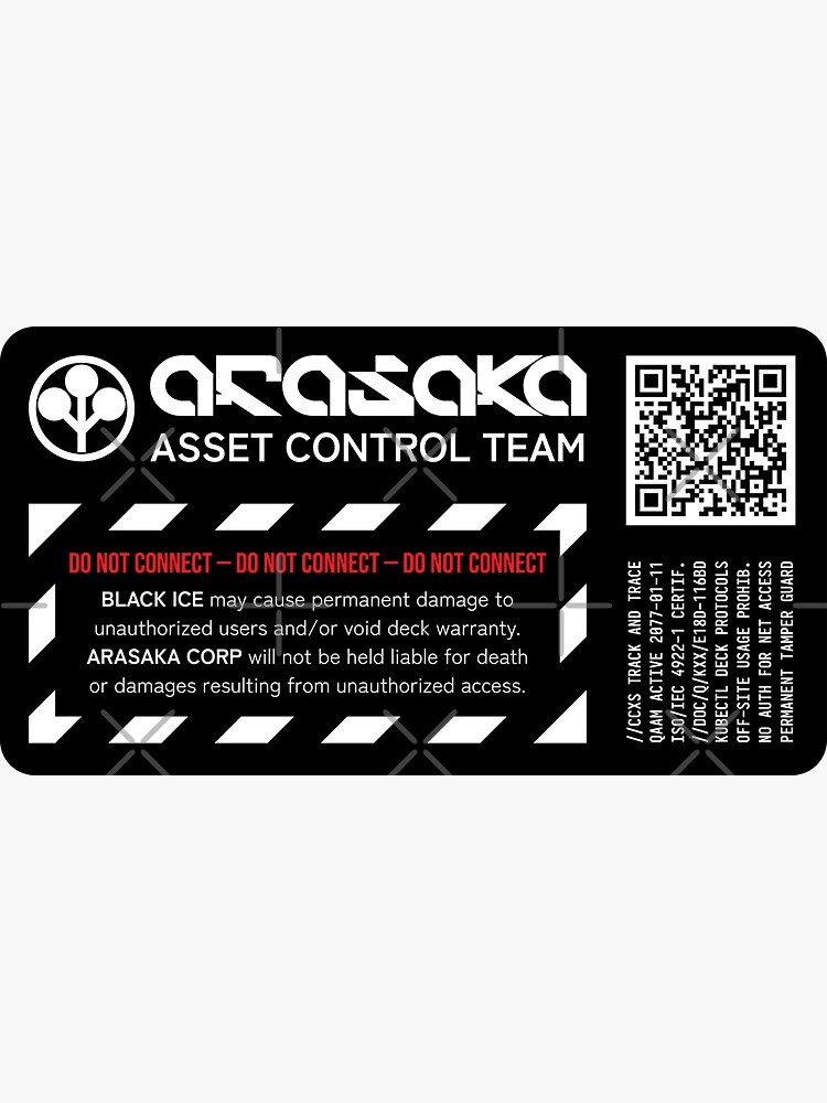 "Arasaka Asset Tracking" Sticker for Sale by Matt Lewis | Redbubble