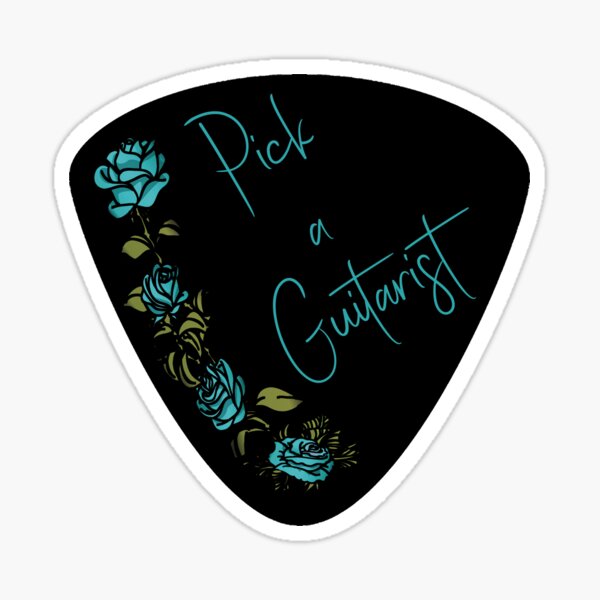 "Pick A Guitarist - Classy Blue Roses Guitar Pick" Sticker for Sale by ...