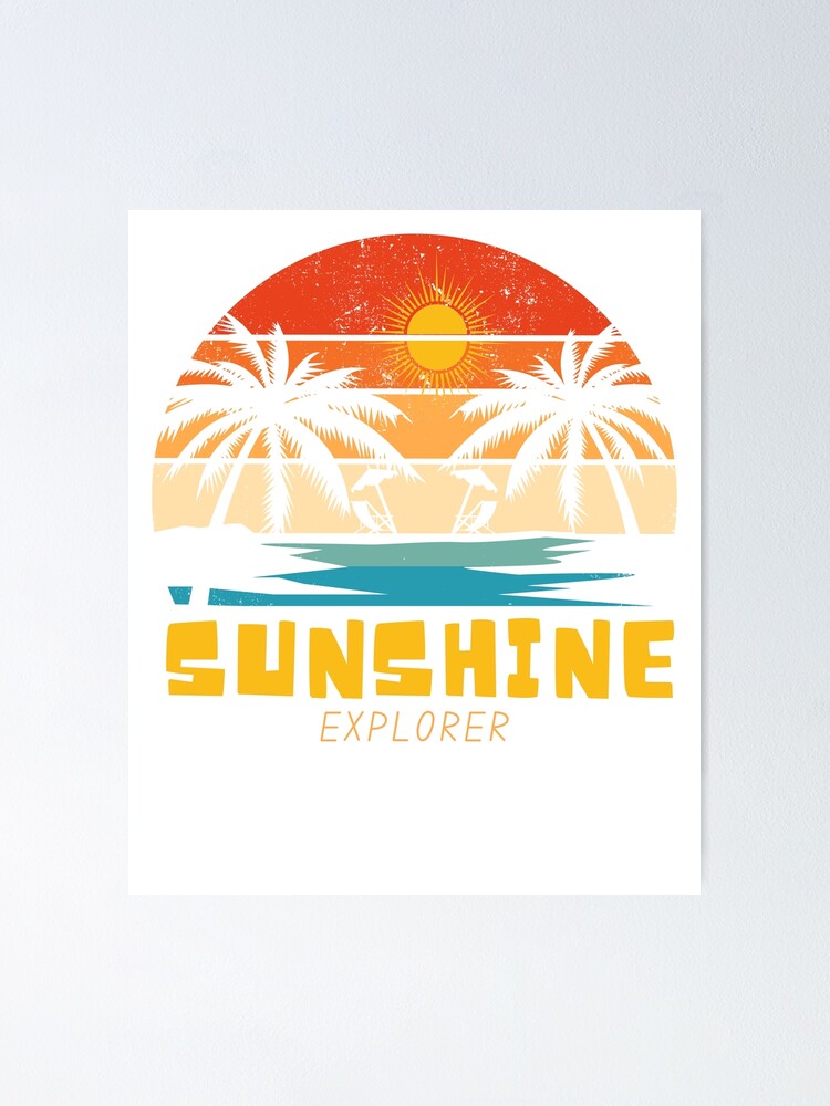 "SUNSHINE EXPLORER - Vintage Beach Vibes - Retro Sunrise Design ...