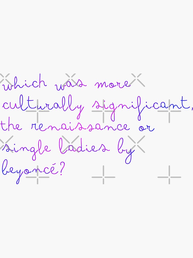 "Which was more culturally significant?" Sticker for Sale by LiquidCats ...