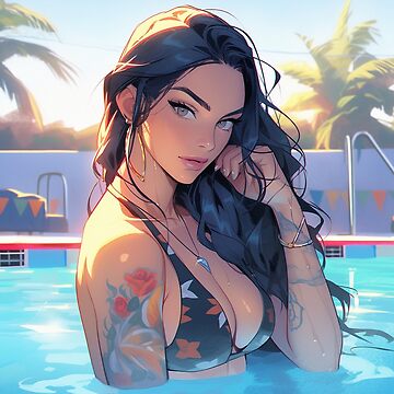 "Poolside Sunset" Sticker for Sale by AxeWave | Redbubble