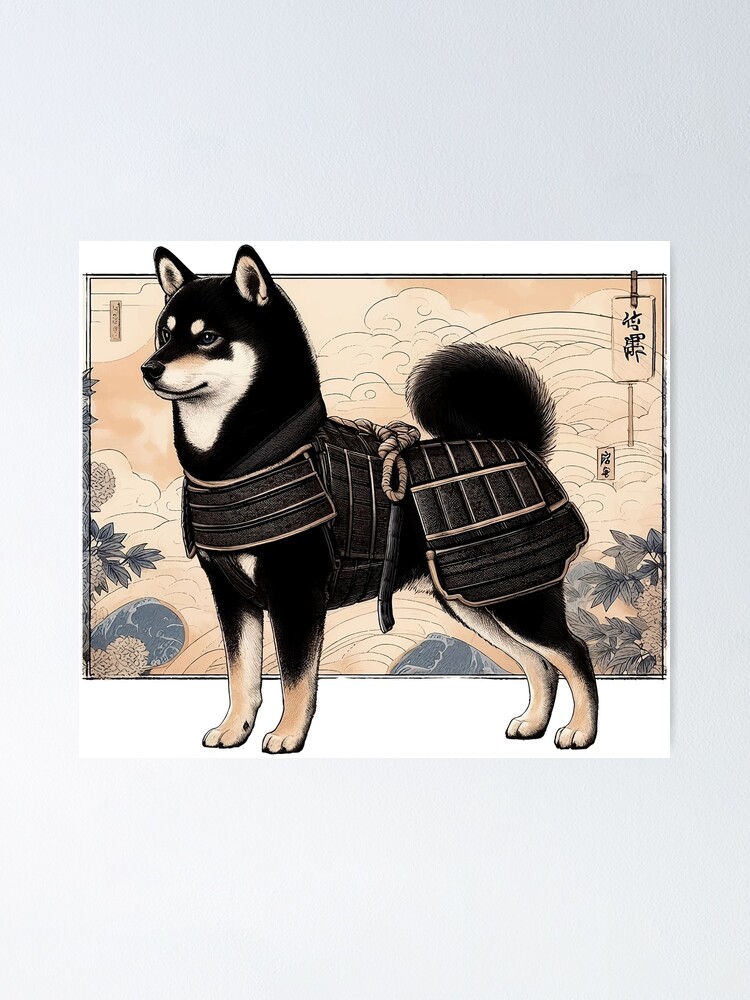 "Shiba Inu Samurai" Poster for Sale by Clewelling | Redbubble