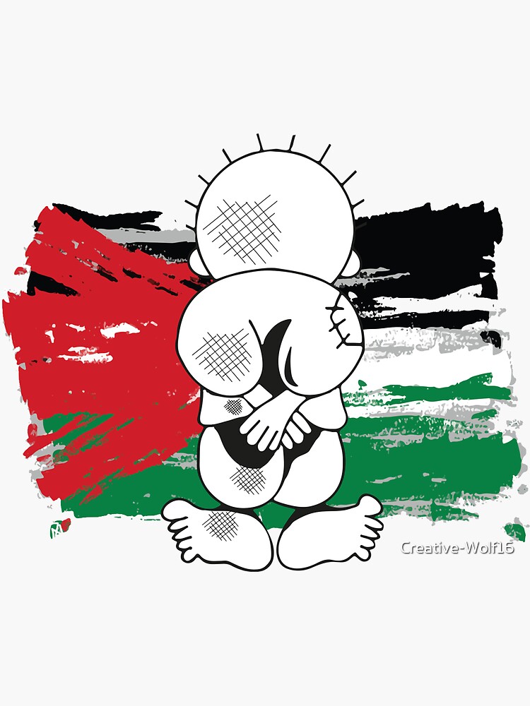 "Handala with palestine flag" Sticker for Sale by Creative-Wolf16 | Redbubble