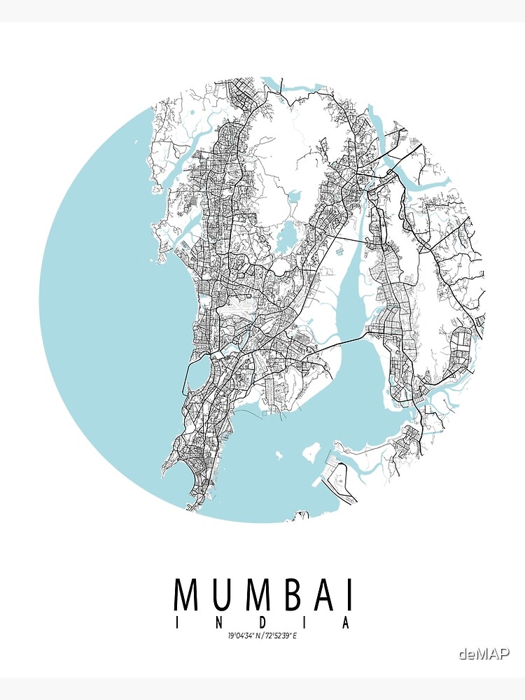 "Mumbai City Map of India - Circle" Poster for Sale by deMAP | Redbubble