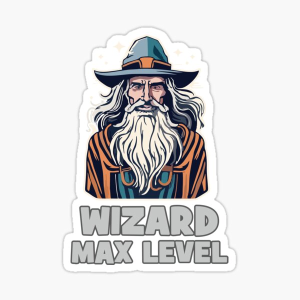"Wizard Max Level" Sticker for Sale by kreafox | Redbubble