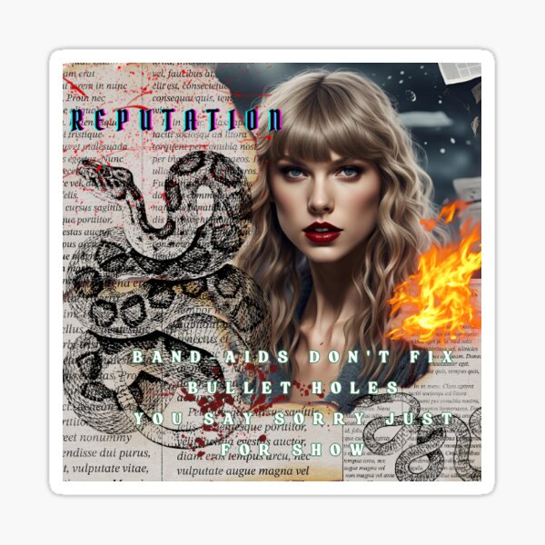 "Taylor Swift Reputation Era Snakes Fire Music" Sticker for Sale by ...