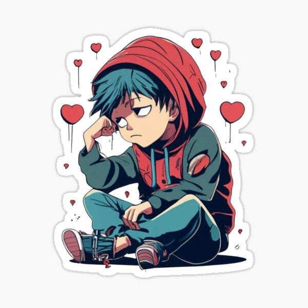 "Sad boy" Sticker for Sale by TrendyPalette | Redbubble