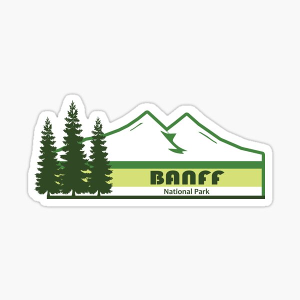 "Banff National Park Green Stripes" Sticker for Sale by esskay | Redbubble