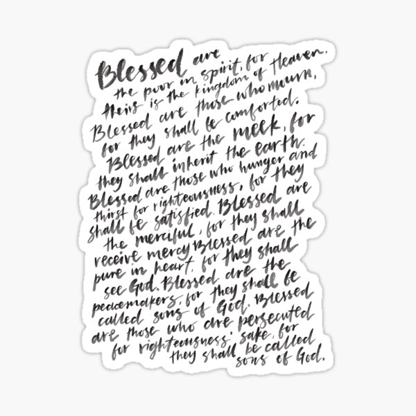 "Beatitudes Watercolor Lettering " Sticker for Sale by HayatTreeArt ...
