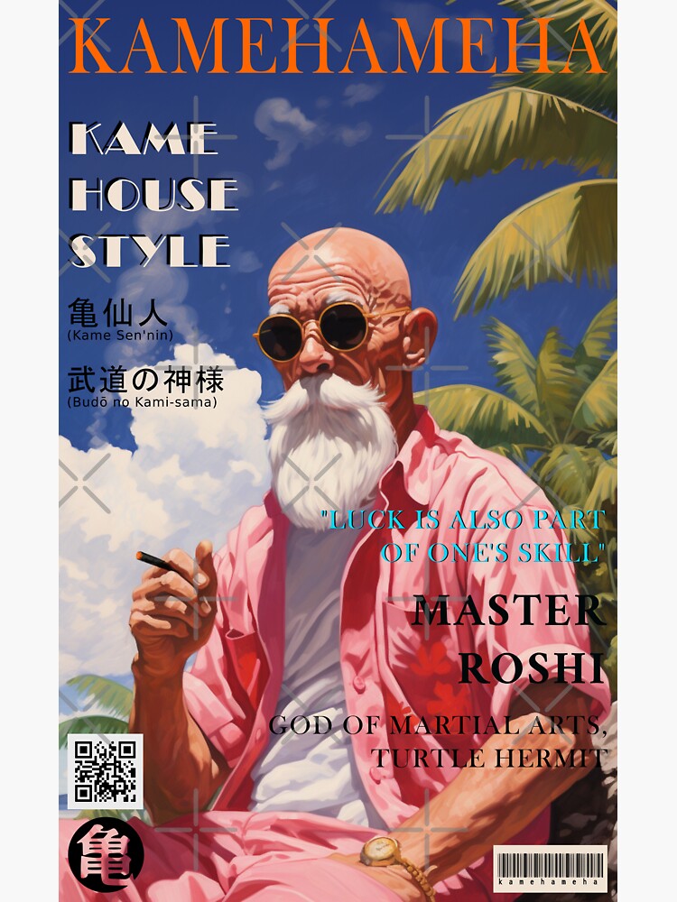 "Master Roshi (Kame House Style)" Sticker by PiratekingKP | Redbubble