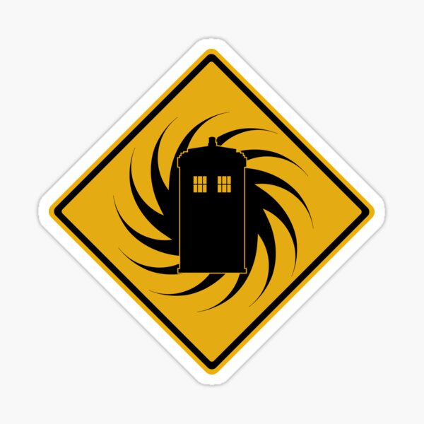 "Police Box Silhouette Road Sign" Sticker by Dalekboy | Redbubble