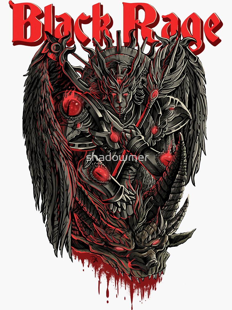 "Black Rage" Sticker for Sale by shadowmer | Redbubble