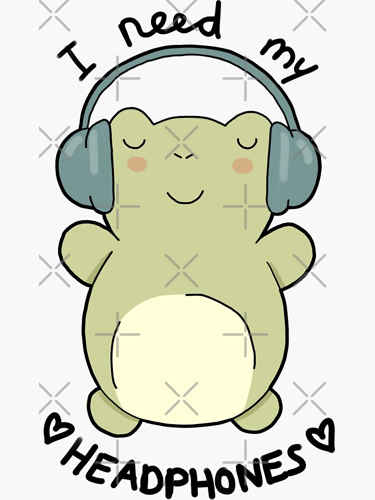 "Cute frog with headphones. Autism/ neurodiveristy." Sticker for Sale ...